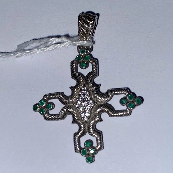 Judith Ripka | Jewelry | Judith Ripka Emerald And Diamondique Cross ...